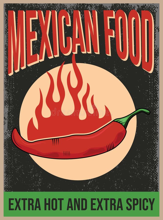 Mexican Taco Traditional Restaurant Advertisement Retro Poster Stock ...