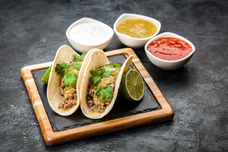Mexican tacos with beef stock photo. Image of meal, taco - 88931346