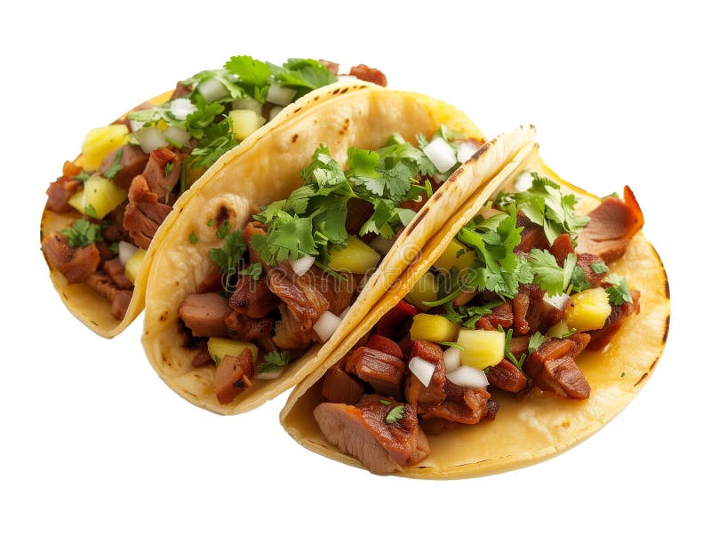 Mexican Tacos with Beef and Vegetables, Isolated on Transparent ...