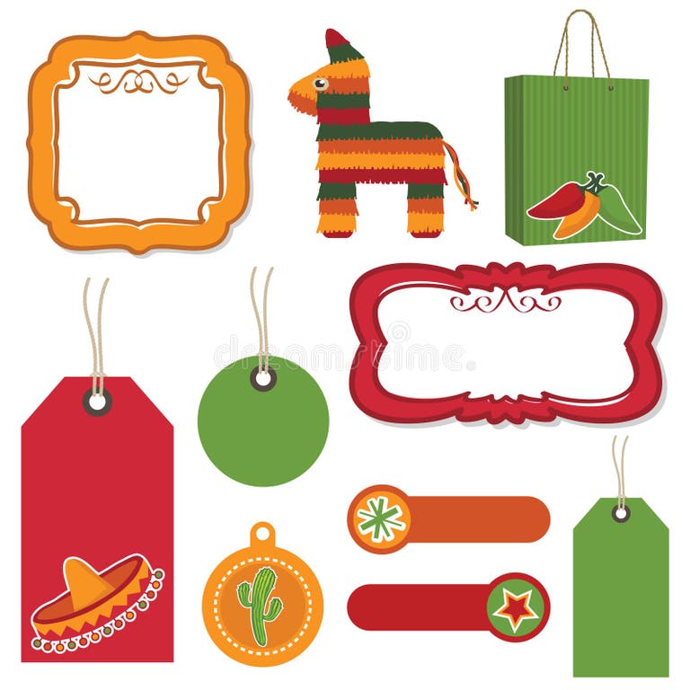 Mexican tags stock vector. Illustration of copy, round - 13868034