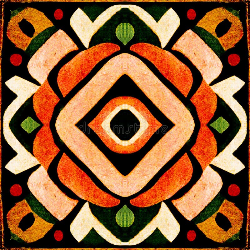 Mexican Talavera Tile Seamless Pattern Stock Illustration ...