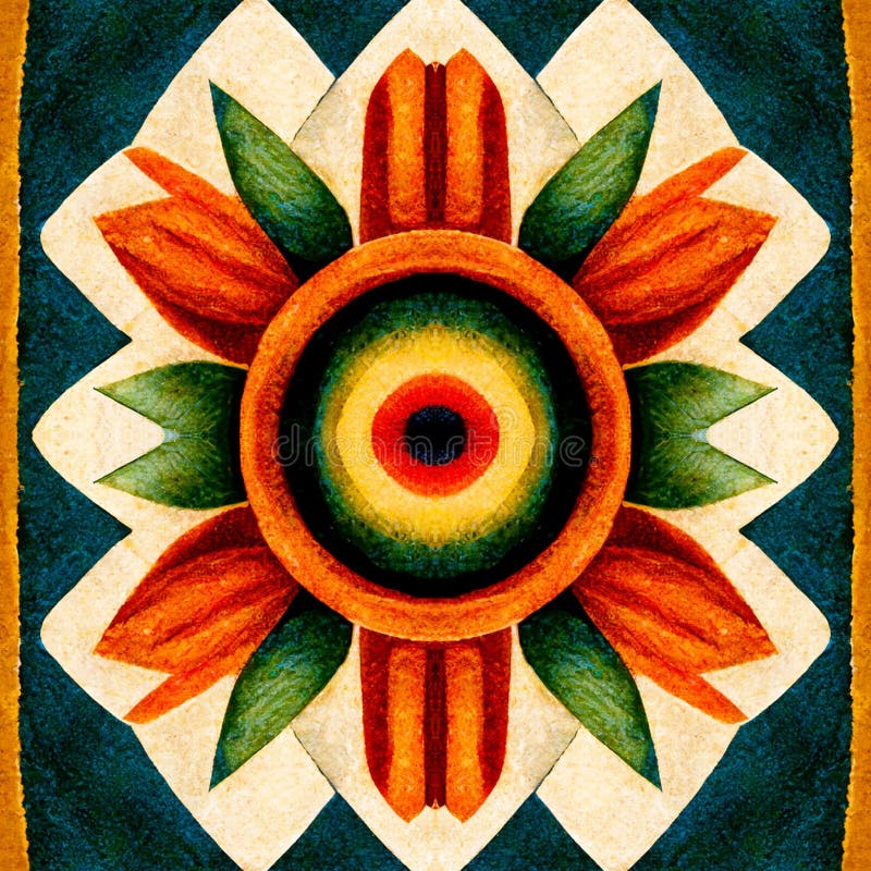 Mexican Talavera Tile Seamless Pattern Stock Illustration ...