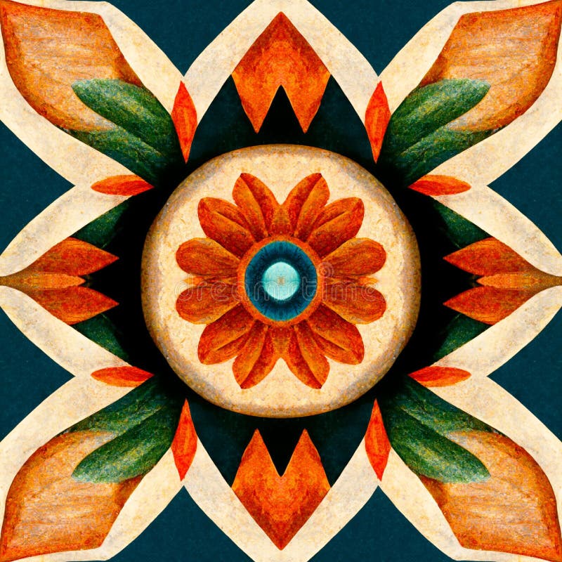 Mexican Talavera Tile Seamless Pattern Stock Illustration ...