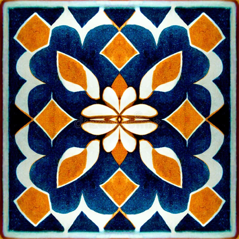 Mexican Talavera Tile Seamless Pattern Stock Illustration ...