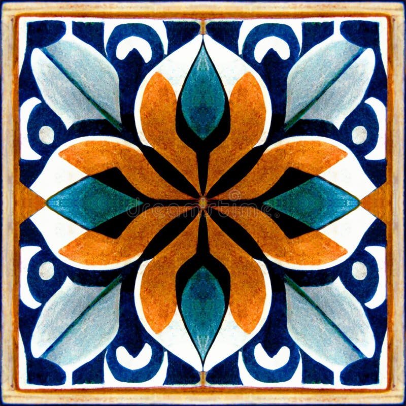 Mexican Talavera Tile Seamless Pattern Stock Illustration ...