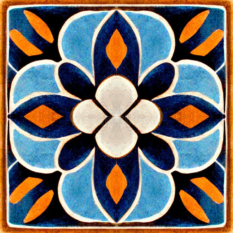 Mexican Talavera Tile Seamless Pattern Stock Illustration ...