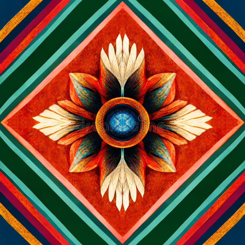 Mexican Talavera Tile Seamless Pattern Stock Illustration ...