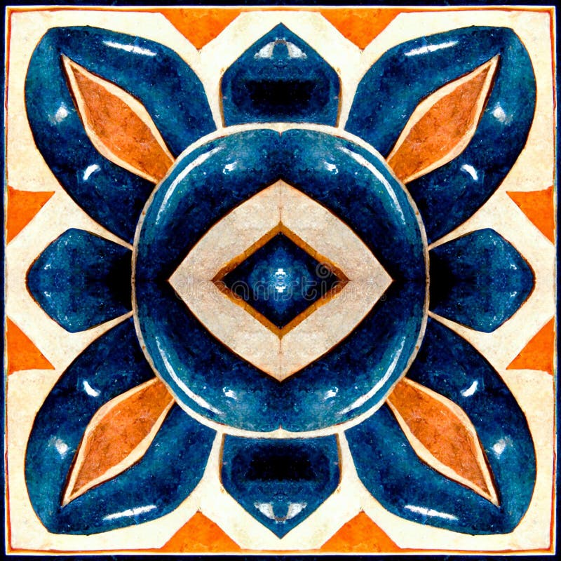 Mexican Talavera Tile Seamless Pattern Stock Illustration ...