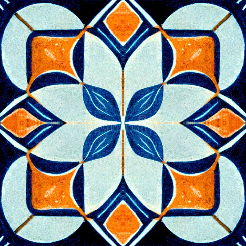 Mexican Talavera Tile Seamless Pattern Stock Illustration ...
