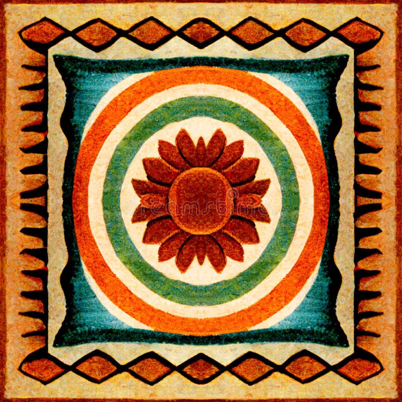 Mexican Talavera Tile Seamless Pattern Stock Illustration ...