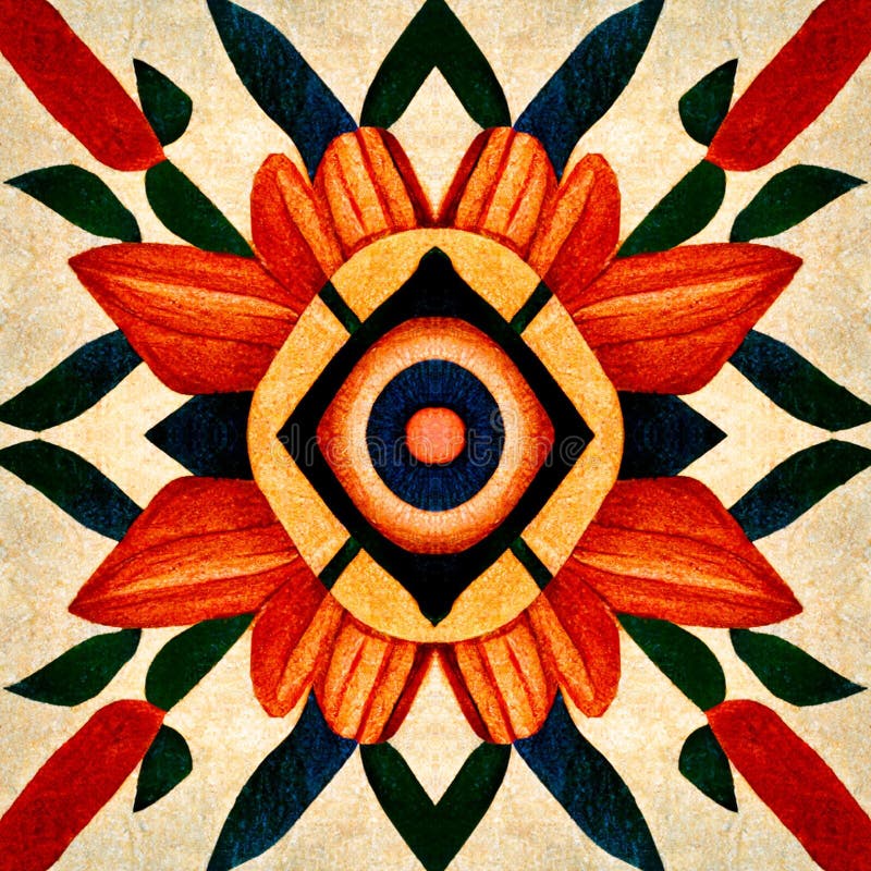 Mexican Talavera Tile Seamless Pattern Stock Illustration ...