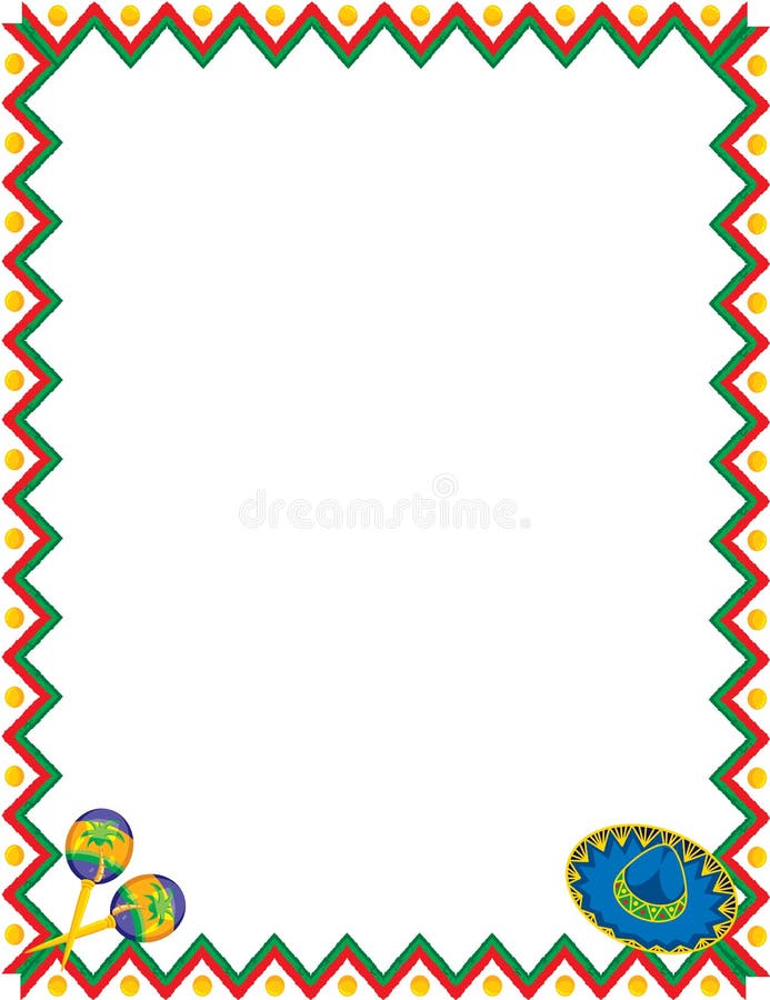 Mexican Themed Border stock illustration. Illustration of ingredient ...