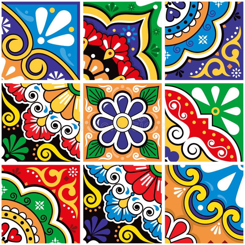 Mexican Inspired Mosaic Pattern Stock Illustrations – 286 Mexican ...