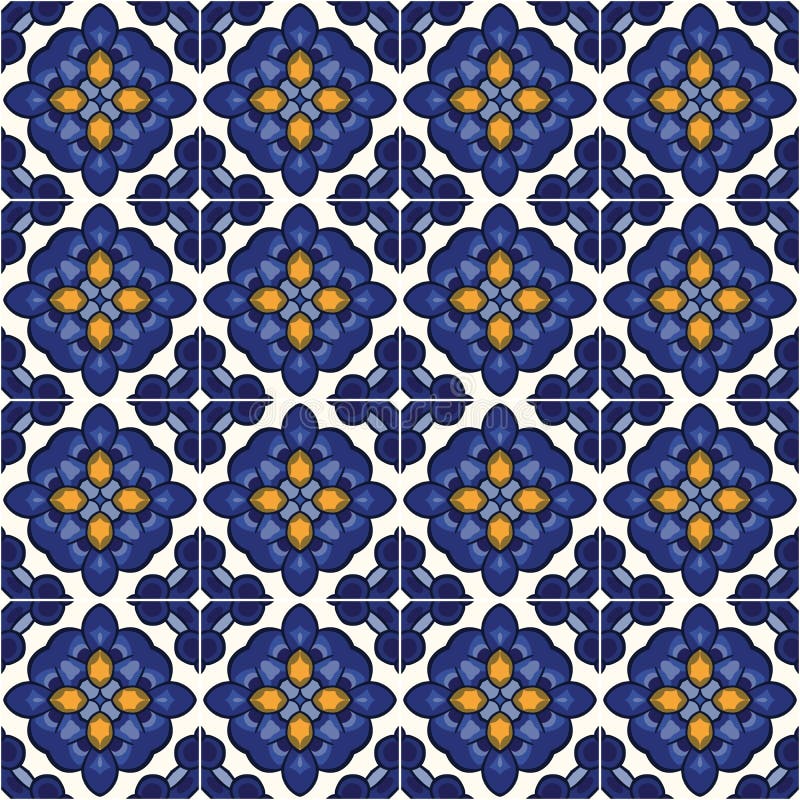 Mexican tiles stock vector. Illustration of orange, spanish - 84055112