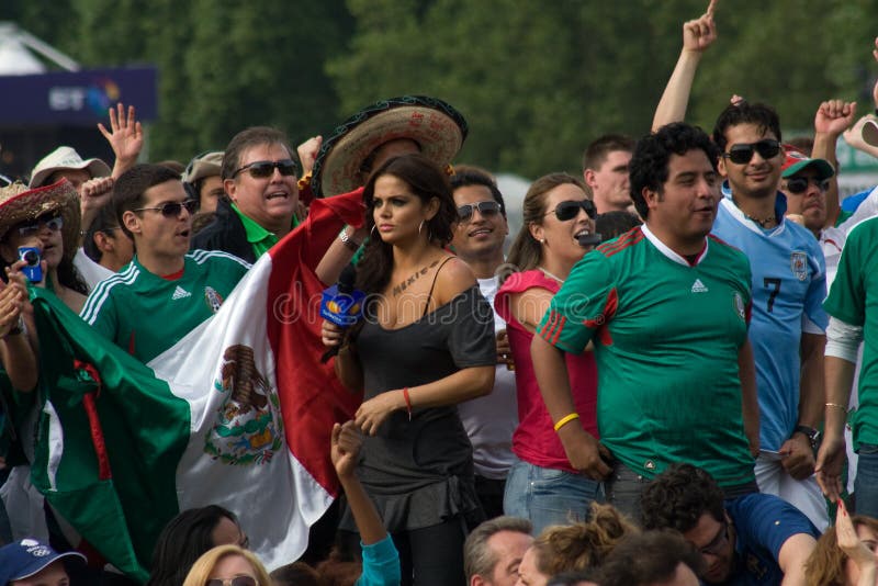 Mexican TV Presenter Amongst the Mexico Fans Editorial Photo - Image of ...