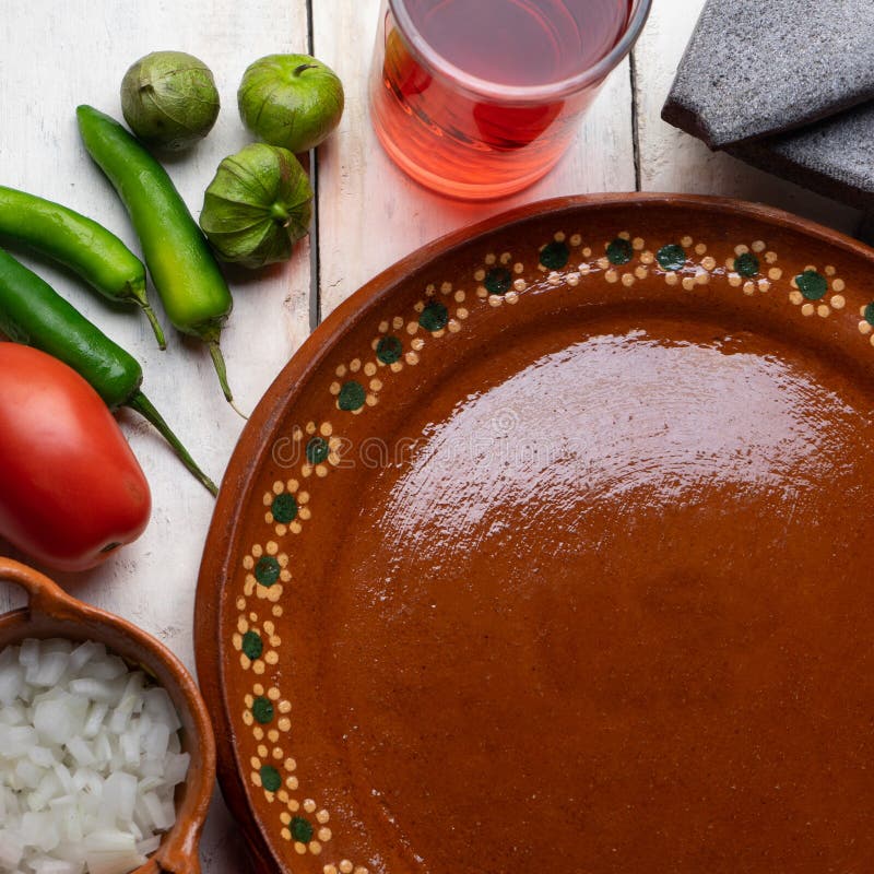 Mexican White Table with Sauce and Vegetables Stock Photo - Image of ...