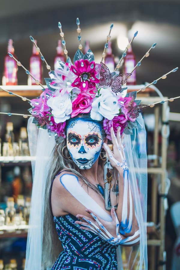 Mexican Woman Dressed and Characterized As a Catrina for the Day of the ...