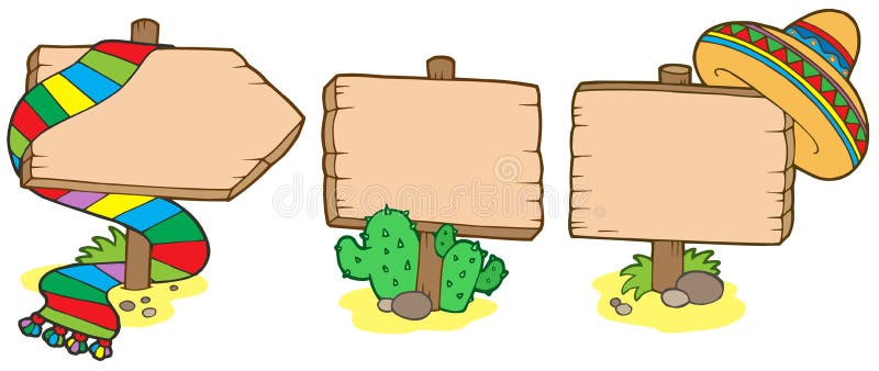 Mexican wooden signs stock vector. Illustration of labels - 8448656