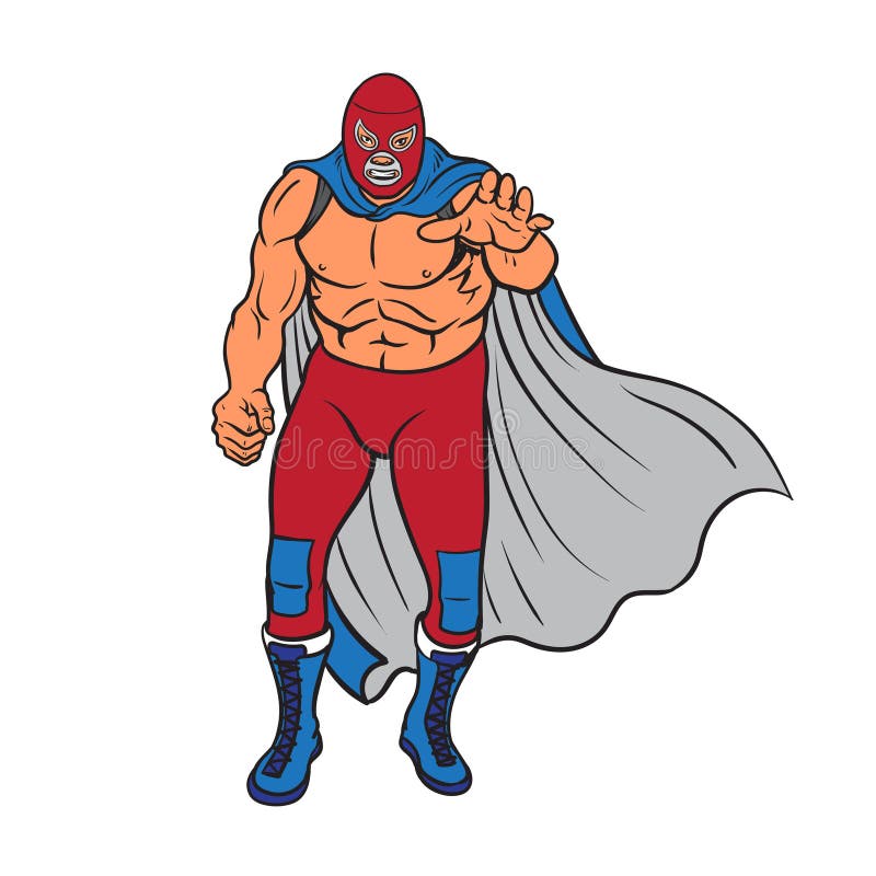 Mexican Wrestler Illustration Stock Vector - Illustration of gradient ...
