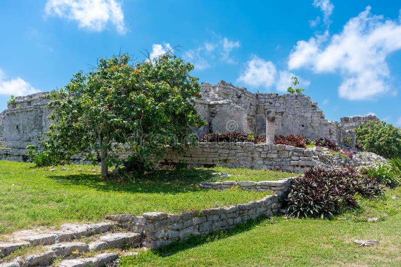 Mexico Ancient Mayan City on the Caribbean Coast in Tulum Stock Photo ...