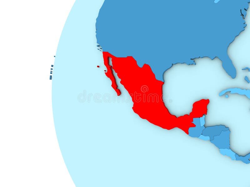 Mexico on blue globe stock illustration. Illustration of international ...