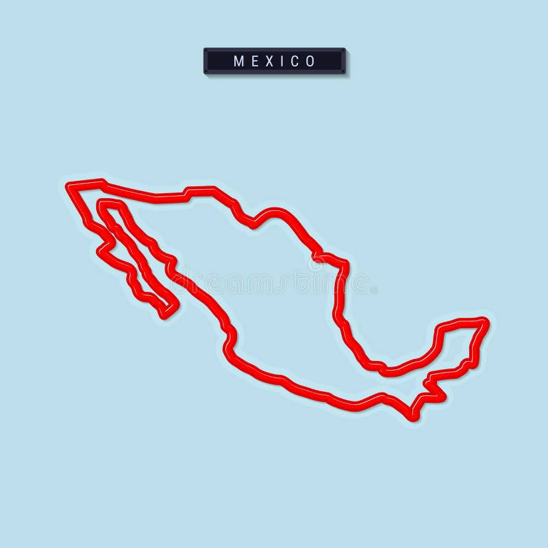 Mexico Bold Outline Map. Vector Illustration Stock Vector ...