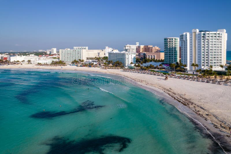 Mexico Cancun, Beautiful Caribbean Coast, Top View Stock Image - Image ...