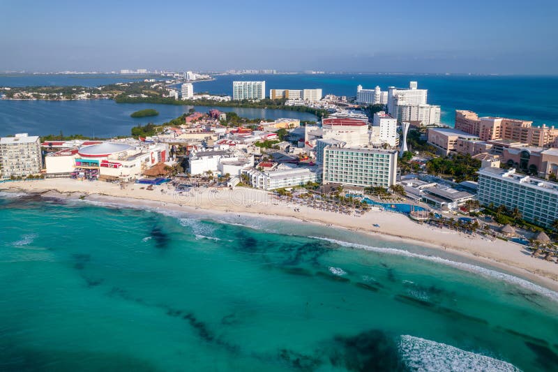 Mexico Cancun, Beautiful Caribbean Coast, Top View Stock Photo - Image ...
