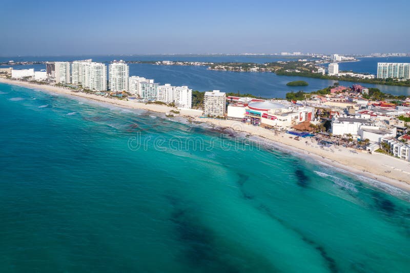 Mexico Cancun, Beautiful Caribbean Coast, Top View Stock Photo - Image ...