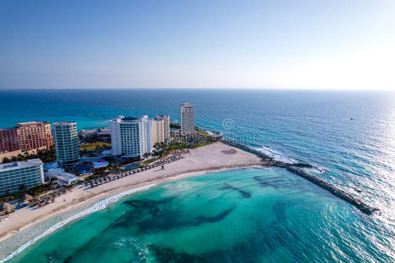 Mexico Cancun, Beautiful Caribbean Coast, Top View Stock Photo - Image ...