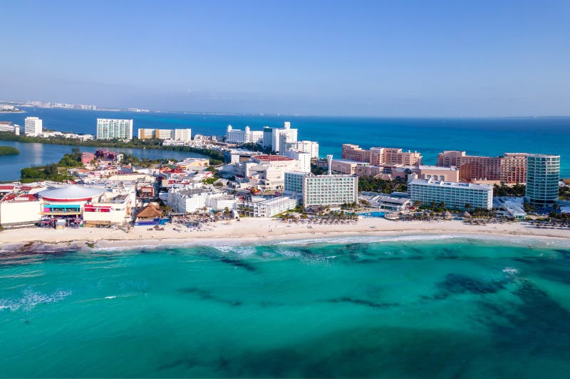 Mexico Cancun, Beautiful Caribbean Coast, Top View Stock Photo - Image ...