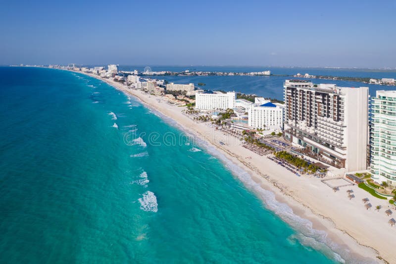 Mexico Cancun, Beautiful Caribbean Coast, Top View Stock Image - Image ...