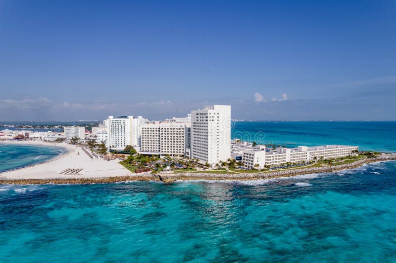 Mexico Cancun, Beautiful Caribbean Coast, Top View Stock Photo - Image ...