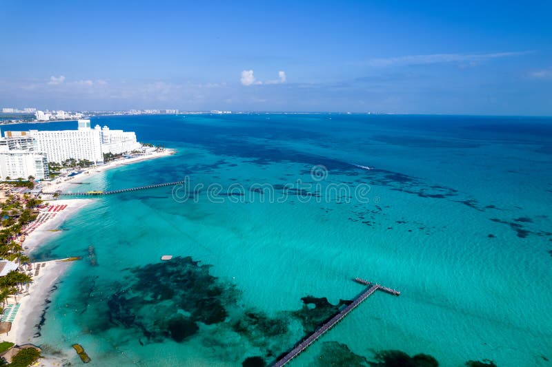 Mexico Cancun, Beautiful Caribbean Coast, Top View Stock Photo - Image ...