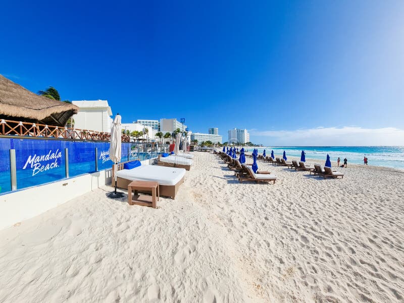 Mexico, Cancun, Mandala Beach, Panoramic View on a Sunny Day Editorial ...
