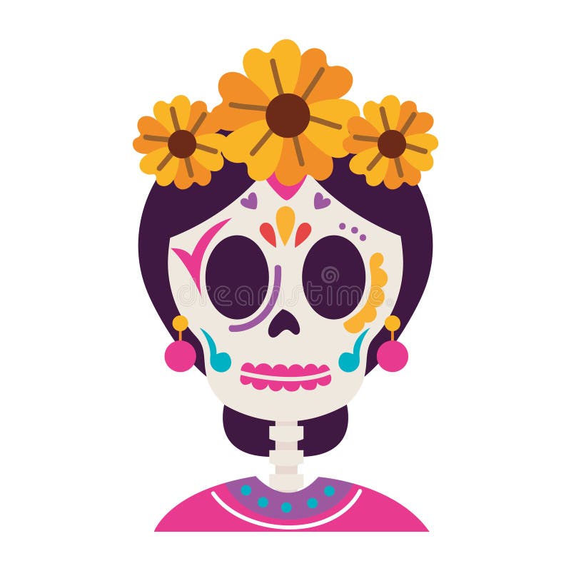 Catrina. Female Symbol of Day of the Dead. Bright Cute Dead Girl Stock ...