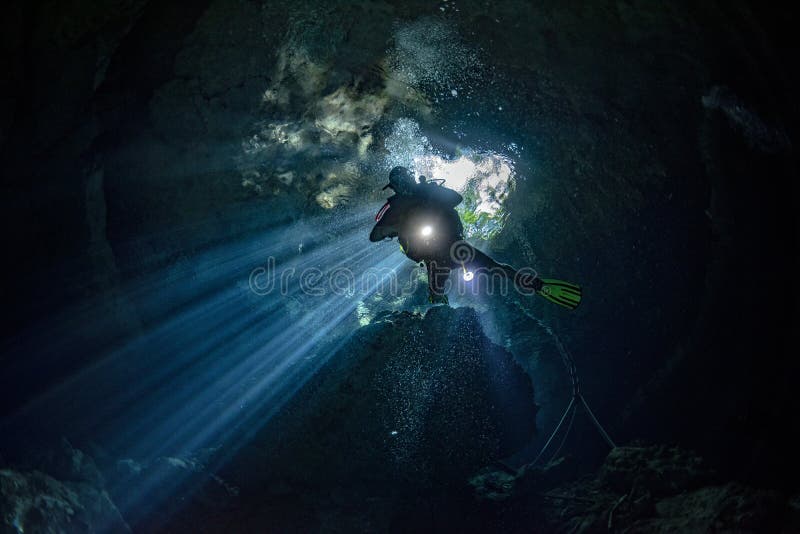 Cenotes Cave Diving in Mexico Stock Image - Image of beautiful ...
