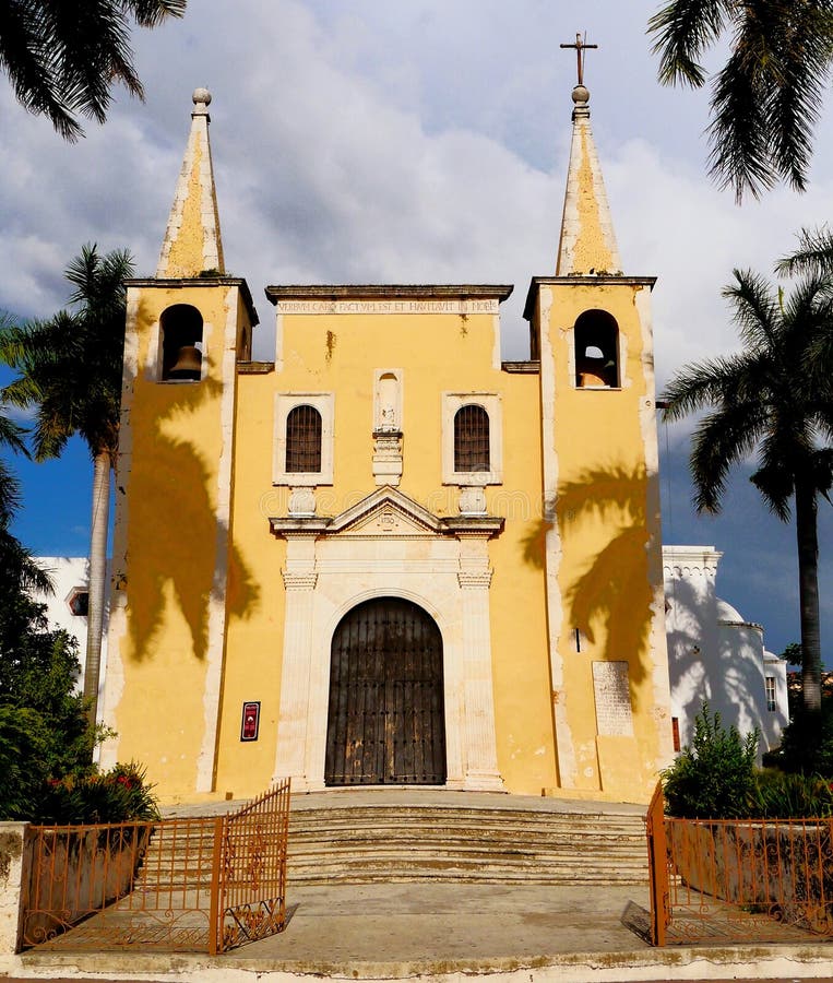 Mexico Church Cathedral Merida Colonial Architecture Historial Yucatan ...