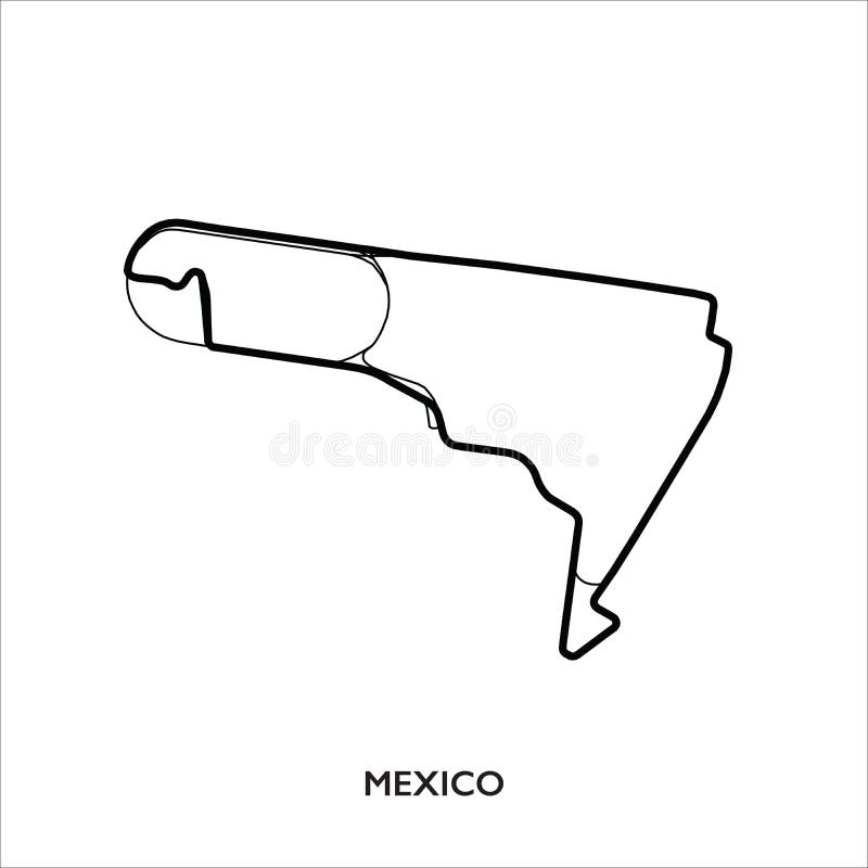 Mexico Circuit. Motorsport Race Track Vector Map Stock Vector ...