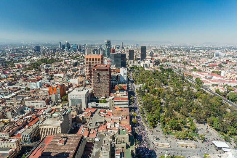 Mexico City Skyline Aerial View Stock Image - Image of financial ...