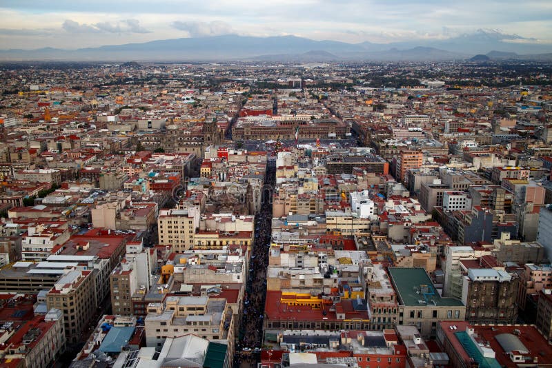 Aerial view of Mexico City stock image. Image of streets - 31995857