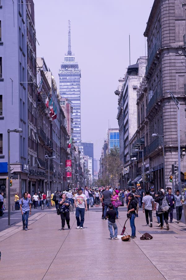 MEXICO CITY, MEXICO - Apr 24, 2019: Streets of Mexico City on a Normal ...