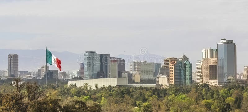 Mexico City Skyline during a Cloudy Afternoon in Winter Editorial Image ...