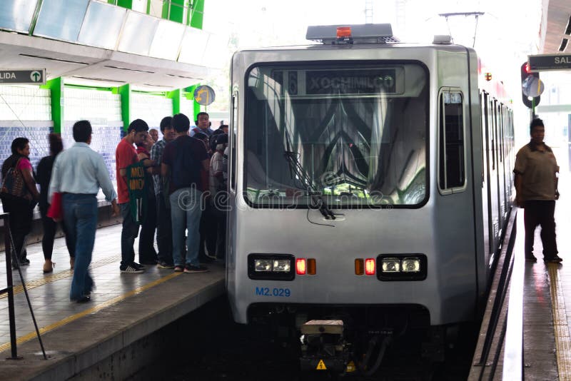 Mexico City Metro Train editorial stock photo. Image of transportation ...