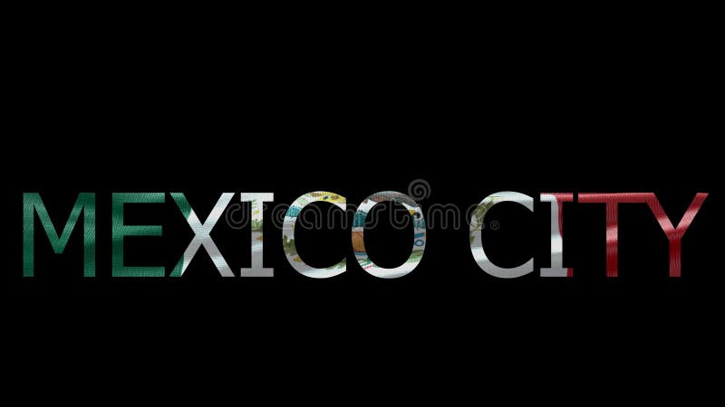 Mexico City Name on Transparent Background. Waving Flag Stock Footage ...