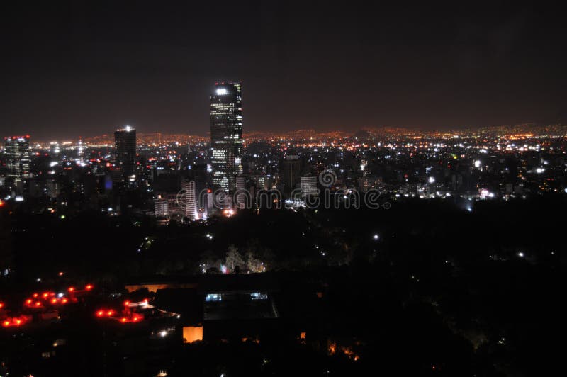 Mexico City at night stock photo. Image of panorama, distrito - 20150014