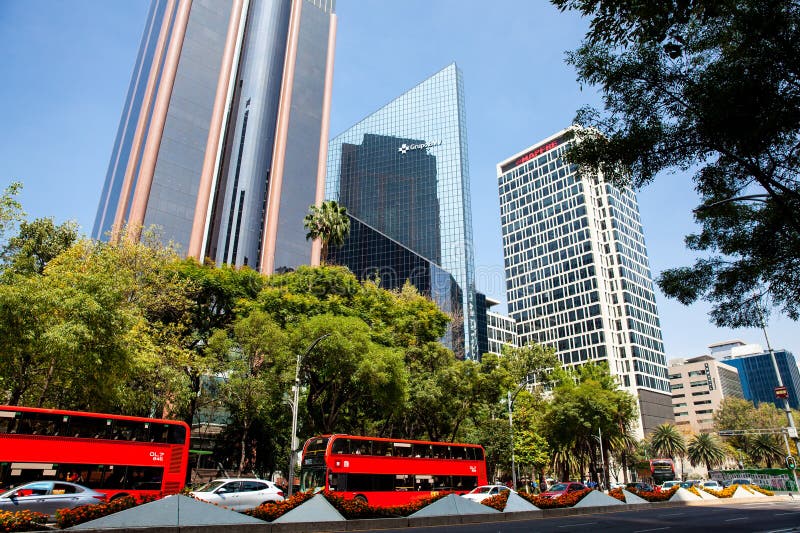 View of the Modern Buildings of Mexico City Downtown Editorial ...