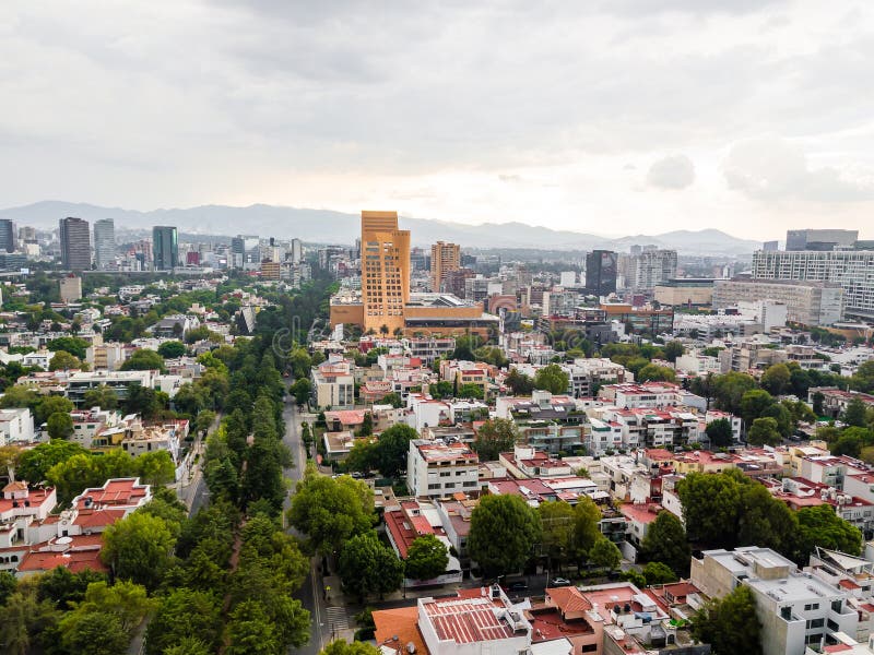 Mexico City Panoramic View - Polanco Moliere and Antara Editorial Photo ...