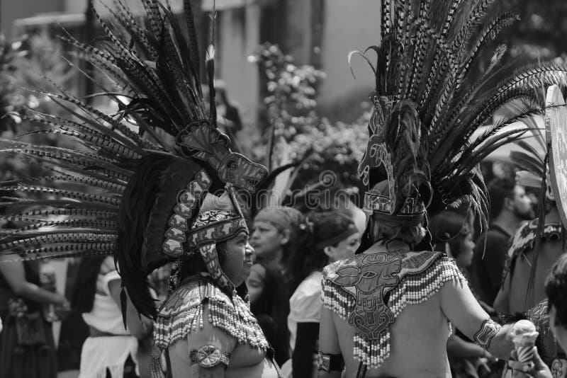 Mexico City, Mexico - February 5, 2017. Crowd of People Walking through ...