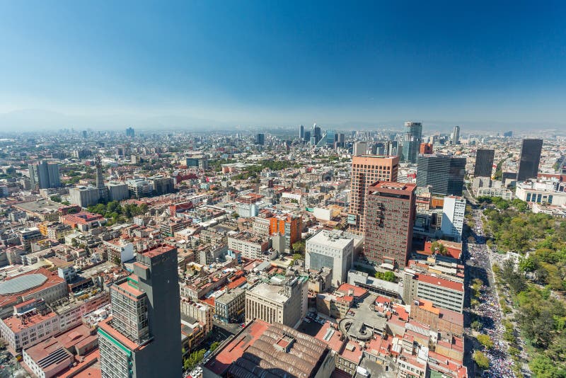 Mexico City Skyline Aerial View Stock Image - Image of financial ...